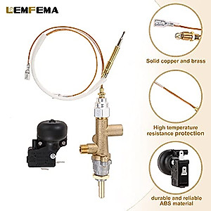 Lemfema Propane Gas Patio Heater Repair, Replacement Parts for Thermocouple Sensor & Dump Switch Controls Safety Kit,Main Control Valve with Pilot Port Kit