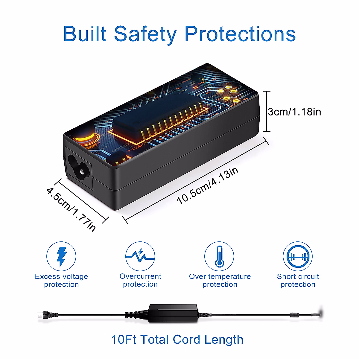 Kircuit 10Ft AC Power Supply Power Adapter for Vox VT40X 40-watt Guitar Modeling Combo Amp