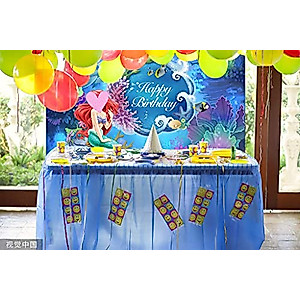 Dost Mermaid Themed Backdrop Under The Sea Little Mermaid Backdrop Mermaid Princess Girls Birthday Party Decoration Ariel Mermaid Photo Backdrop(7x5FT), Dost-cy257-7x5FT
