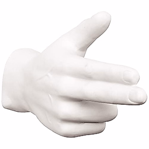 Interior Illusions Plus II00019 Bang Hand Décor, 8" deep, White