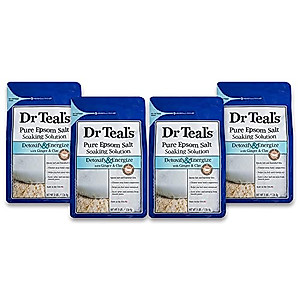 Dr. Teal's Ginger & Clay Bath Soak Mothers Day Gift Set (4 Pack, 3lbs Ea.) - Detoxify & Energize Ginger & Clay Blended with Pure Epsom Salt - Ease Aches & Pains, Cleans Out Harmful Toxins