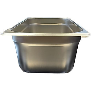RJB Restaurant Supply 1/6 Hotel Pan 4 inches Deep - 6 Pack NSF 18/8 Stainless Steel Steam Table Pan, Chafing Dish Food Storage Pan (4" (100mm), 1/6 Sixth Pan)
