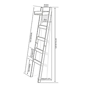 WTZ Blanket Ladder, 5-Layer Towel Racks, with Shelf Board, Blanket Holder with Anti Slip Construction Home Decor, Decorative Blanket, Quilt, Towel, Scarf Ladder Shelves for, Bedroom, Bathroom, White