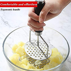 Potato Masher Stainless Steel, Potato Ricer, Potato Masher Hand, Masher Kitchen Tool, Ricer for Mashed Motatoes, Dual-Press Design