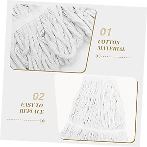 ULDIGI Mop Replacement Head Spins Mop Refill Floor Cleaning Mop Head Wet Mop Head Refill Commercial Mop Head Floor Sweeper Household Mop Pad Spray Mop Head Mop Heads White Cotton Thread