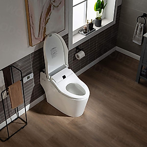 WOODBRIDGE B0960S Auto Flush, Auto Open & Auto Close, 1.28 GPF Single Flush Toilet with Intelligent Smart Bidet Seat and Wireless Remote Control, Chair Height