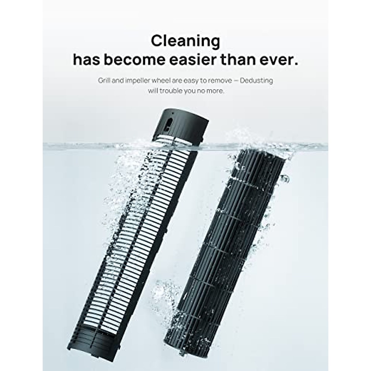 Dreo Tower Fan for Bedroom, 24ft/s Velocity Quiet Cooling Fan, 90° Oscillating Fans for Indoors with 4 Speeds, 4 Modes, 8H Timer, Bladeless Fan, Standing Floor Fans, Black, Nomad One (DR-HTF007)