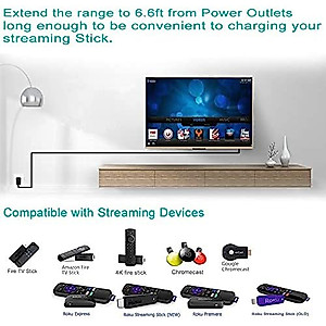 2 PCS 10FT Micro USB Power Cord for Fire TV Stick,PS4,Roku Streaming Stick,Roku Express Premier Plus,Chromecast,E-Reader,Intel Computer Replacement,Charger Charging Cable Compatible with Kindle Tablet