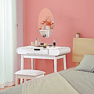 Wollmix White Makeup Vanity Set with Chair, Rental MDF Wooden Simple Economic Dressing Table Makeup Table for Girl Women, High Gloss Finish Dressing Table with Chair,Without Mirror