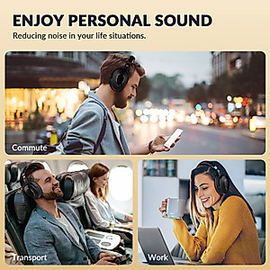 MOVSSOU SE8 Hybrid Active Noise Cancelling Headphones, Wireless Over-Ear Bluetooth Headphones with Hi-Fi Stereo Sound, Lightweight, Comfortable Protein Earpads, ENC Calls, 30H Playtime, Matte Black