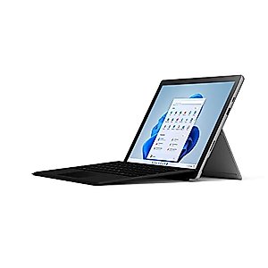 Microsoft - Surface Pro 7+ - 12.3” Touch Screen – Intel Core i5 – 8GB Memory – 128GB SSD with Black Type Cover (Latest Model) - Platinum