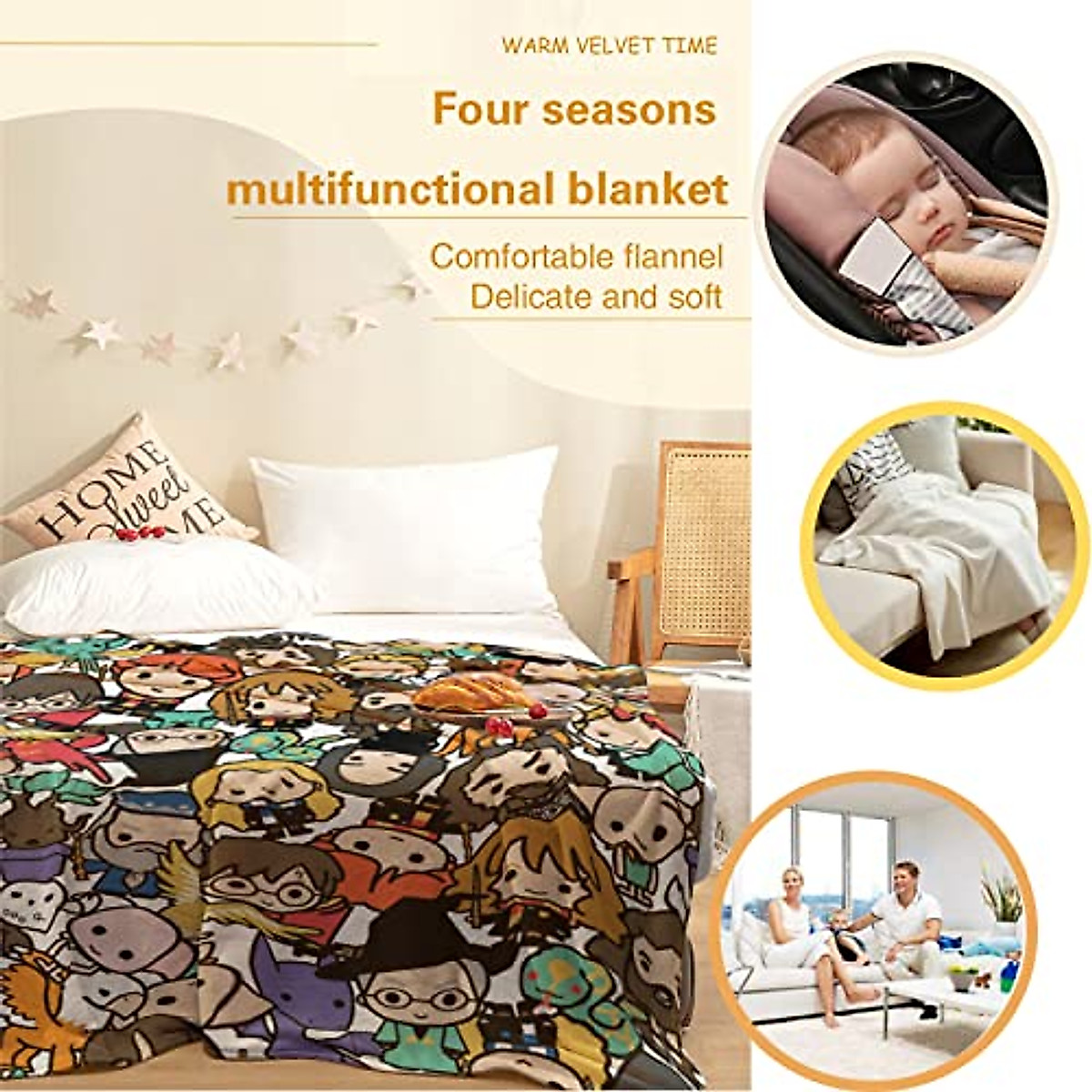 HAFSUM Throw Blanket Halloween Blankets Queen Size Winter Blankets Christmas Throw Blanket for Couch Sofa Living 60"x50"