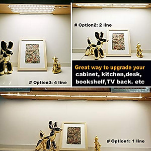 WOBANE Under Cabinet Lighting Kit,Flexible LED Strip Lights Bar,Under Counter Lights for Kitchen,Cupboard,Desk,Monitor Back,Shelf,6.6 Feet Tape Light Set,ETL Listed,120 LEDs,1100lm,2700K WarmWhite