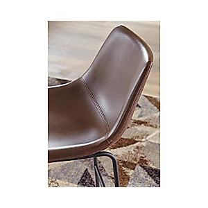 Signature Design by Ashley Centiar Urban Industrial 28.75" Pub Height Bucket Seat Barstool, 2 Count, Brown