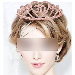 MEANT2TOBE 30th Birthday Sash and Tiara for Women - Fabulous Glitter Sash + Gravity Rhinestone Pink Premium Metal Tiara for Her, 30th Birthday Gifts for 30 Party