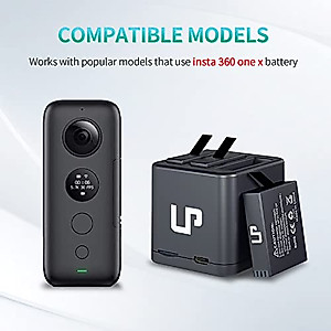 Insta360 ONE X Battery Charger Pack, Compatible with Insta360 ONE X Action Camera, LP 3-Pack Replacement Battery & Triple Slot USB Charger with Built-in TF Memory Card Reader