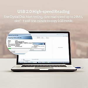 Leizhan Micro USB Flash Drive 128GB Thumb Drive Micro OTG Memory Stick Pendrive USB 2.0 Jump Drive Android Memory Stick U Disk, Blue