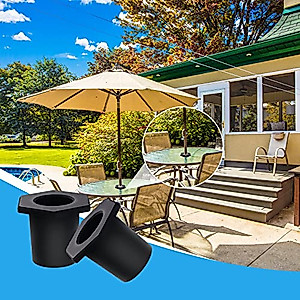 SAVITA 2pcs Table Umbrella Hole Ring, Outdoor Patio Table Umbrella Hole Insert Plug Silicone Umbrella Replacement Parts for 2-2.5 Inch Patio Table Hole, 1.5" Pool Umbrella Adapter (Black)