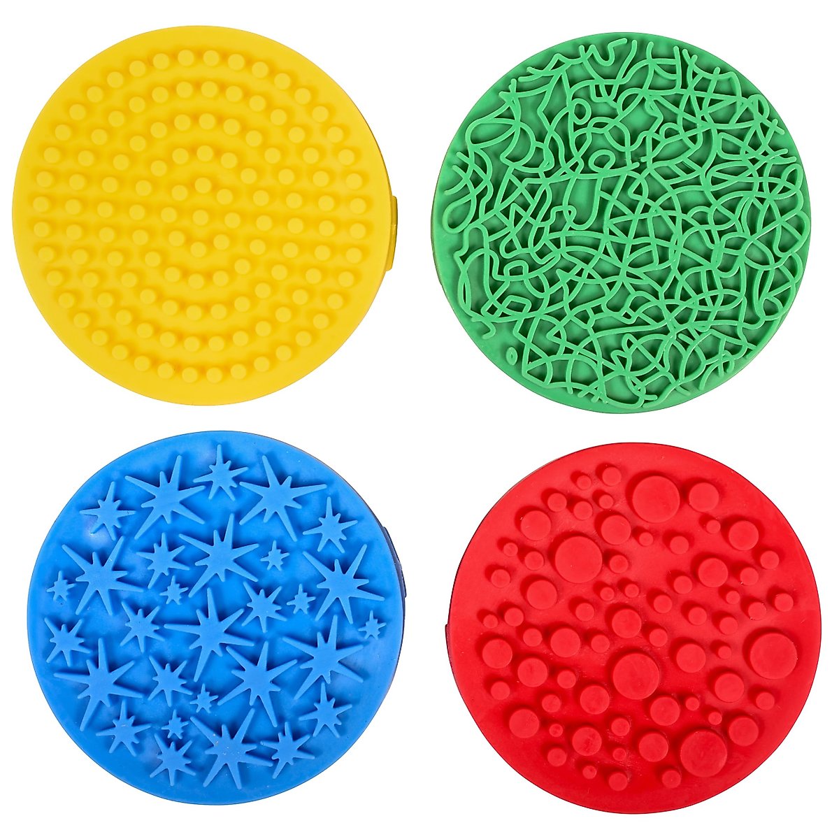 READY 2 LEARN Paint and Dough Palm Printers - Set of 4 - Arts and Crafts Rubber Stampers for Kids - DIY Patterns and Effects