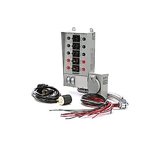 Reliance Controls 31410CRK Pro/Tran 10-Circuit 30 Amp Generator Transfer Switch Kit,Gray