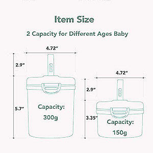 Happiddler Baby Formula Dispenser, Portable Milk Powder Container - for Toddler Travel, Bedroom Candy Fruit Snack Cups (Small, 2. Green)