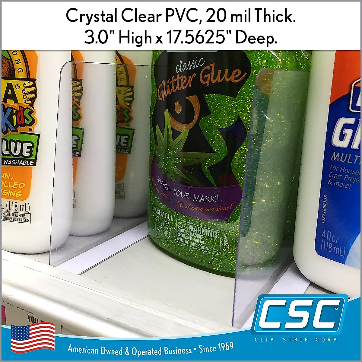 Clip Strip 3" x 17-9/16" Shelf Divider, SD-3018, Pack of 50 Corp