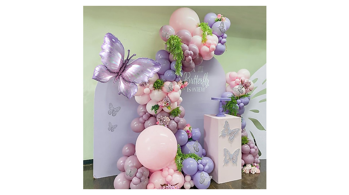 Dusty Purple Butterfly Balloon Garland Kit for Parties