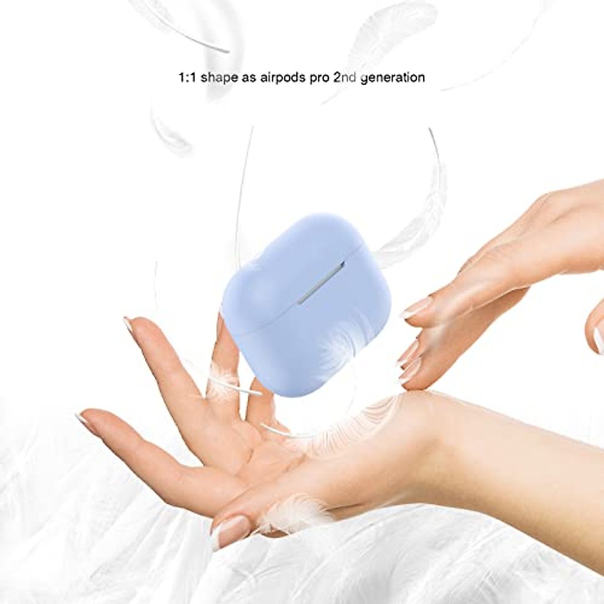 OULUOQI Compatible with AirPods Pro 2 Case 2023/2022, Soft Silicone Skin Cover Shock-Absorbing Protective Case Compatible with Apple AirPods Pro 2nd Generation Case [Front LED Visible]