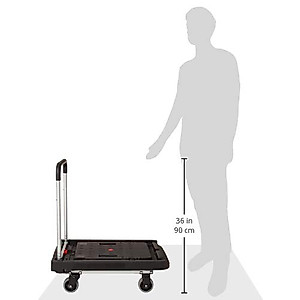 Magna Cart Flatform FFXL 500 lb Capacity Four Wheel Folding Platform Truck, Black and Aluminum