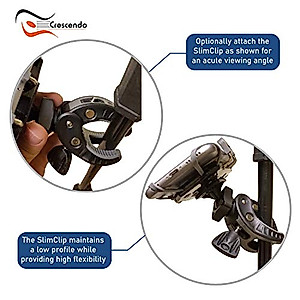 Crescendo CR-30 SlimClip Mic Stand Phone Holder, iPhone Clamp Mount, Pole Phone Mount, Microphone, Music, or Drum Stand - for iPhone, Samsung Galaxy or Note, Pixel, Any Smartphone