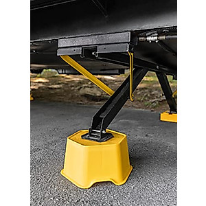 Camco Heavy-Duty Stabilizer RV Jack Support | Provides 7-inches of Lift and Stability for RV Jacks | Compatible with 10-inch Round Jack Pads | Features a 6,000 lb. Rating | Yellow (44421)