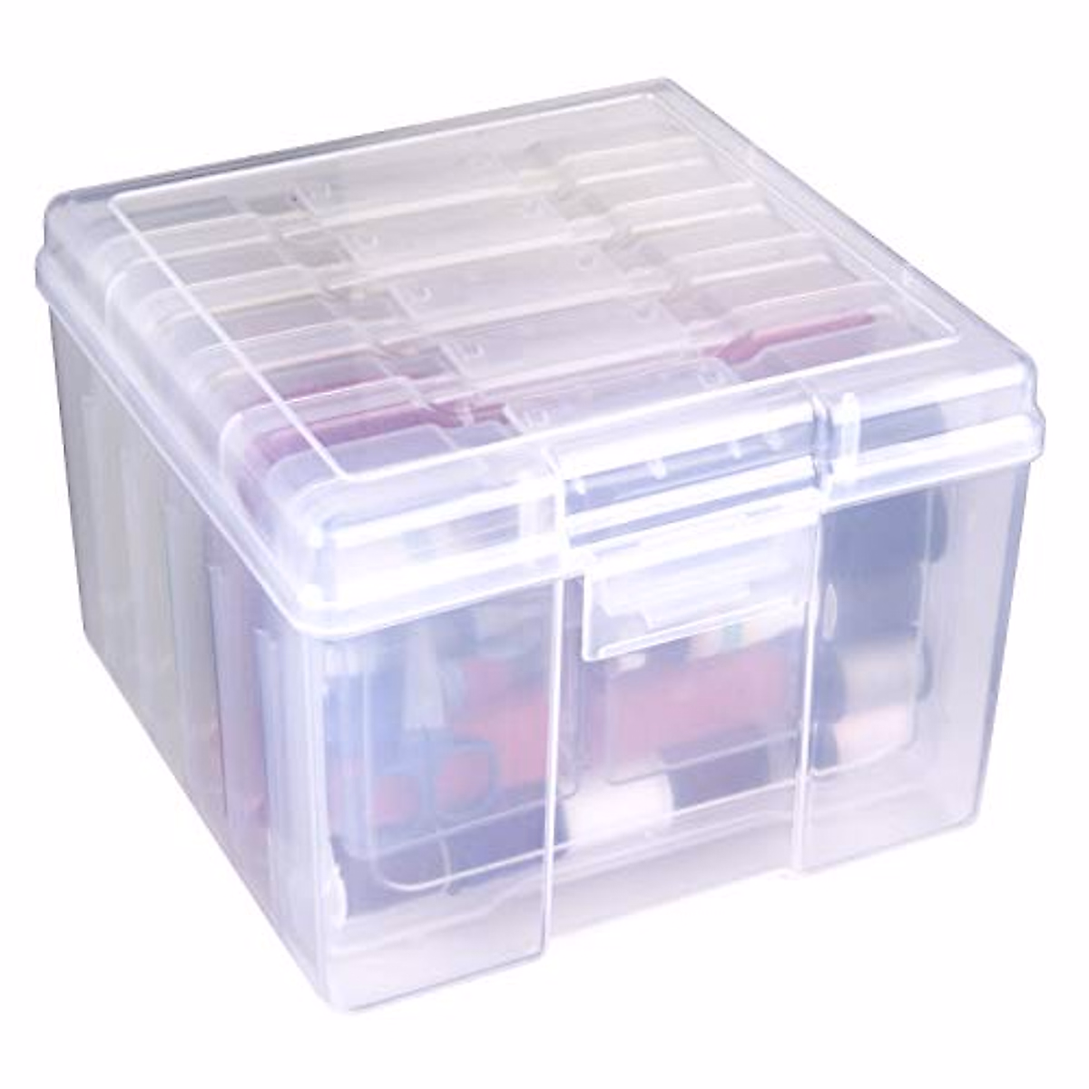 ArtBin 6947ZZ Photo & Craft Organizer Set, Large Box with [5] Plastic Storage Cases Inside, Clear