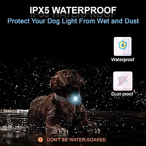 Tubasion Rechargeable Dog Collar Light, 2023 Newest 7 Color Changing Light for Dog Collar with 100% Waterproof and Durable Silicone Band. Dog Lights for Night Walking, Camping, Bike