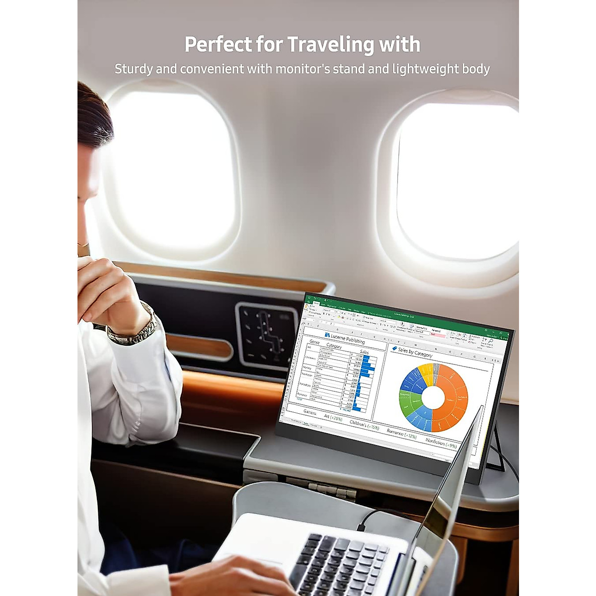 Portable Monitor 15.6, UPERFECT 2022 Portable Computer Monitor, FHD 1080P HDR Frameless Ultra-Slim Lightweight Gaming Screen with Foldable Kickstand, VESA, Mini HDMI 2 USB C for Switch Laptop PS4 Xbox