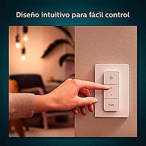 Philips Hue 2-Pack White and Color A19 Medium Lumen Smart Bulb & Smart Dimmer Switch and Remote, Installation-Free, Smart Home, Exclusively for Philips Hue Smart Lights (2021 Version), White (562777)