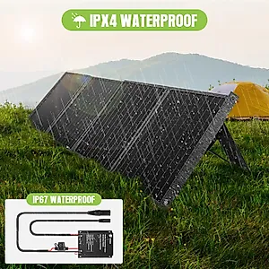 Titanitwest 80W Portable Solar Panel Backpack for Ebike 48V Battery, Waterproof IP67 Foldable Solar Panel Charger with 18V DC,Portable Power Station Withe Microphone Connector for Outdoor Camping