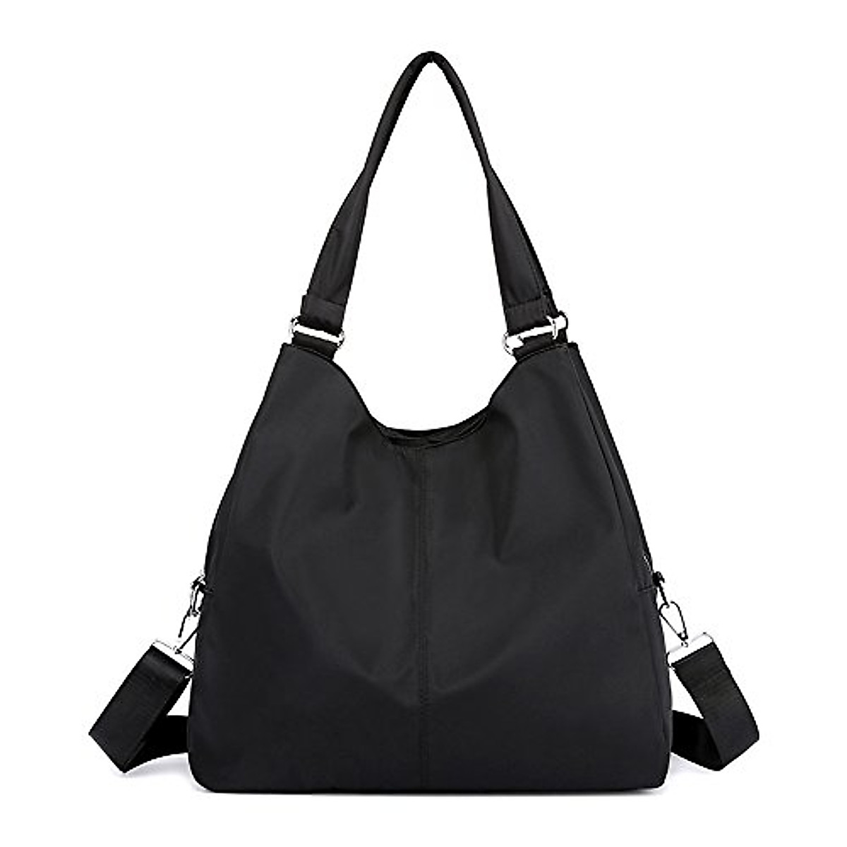 Mynos Hobo Bag Big Shoulder Bag For Women Tote Bag Purse Multi-function Nylon Handbag Travel Organzier (Black)