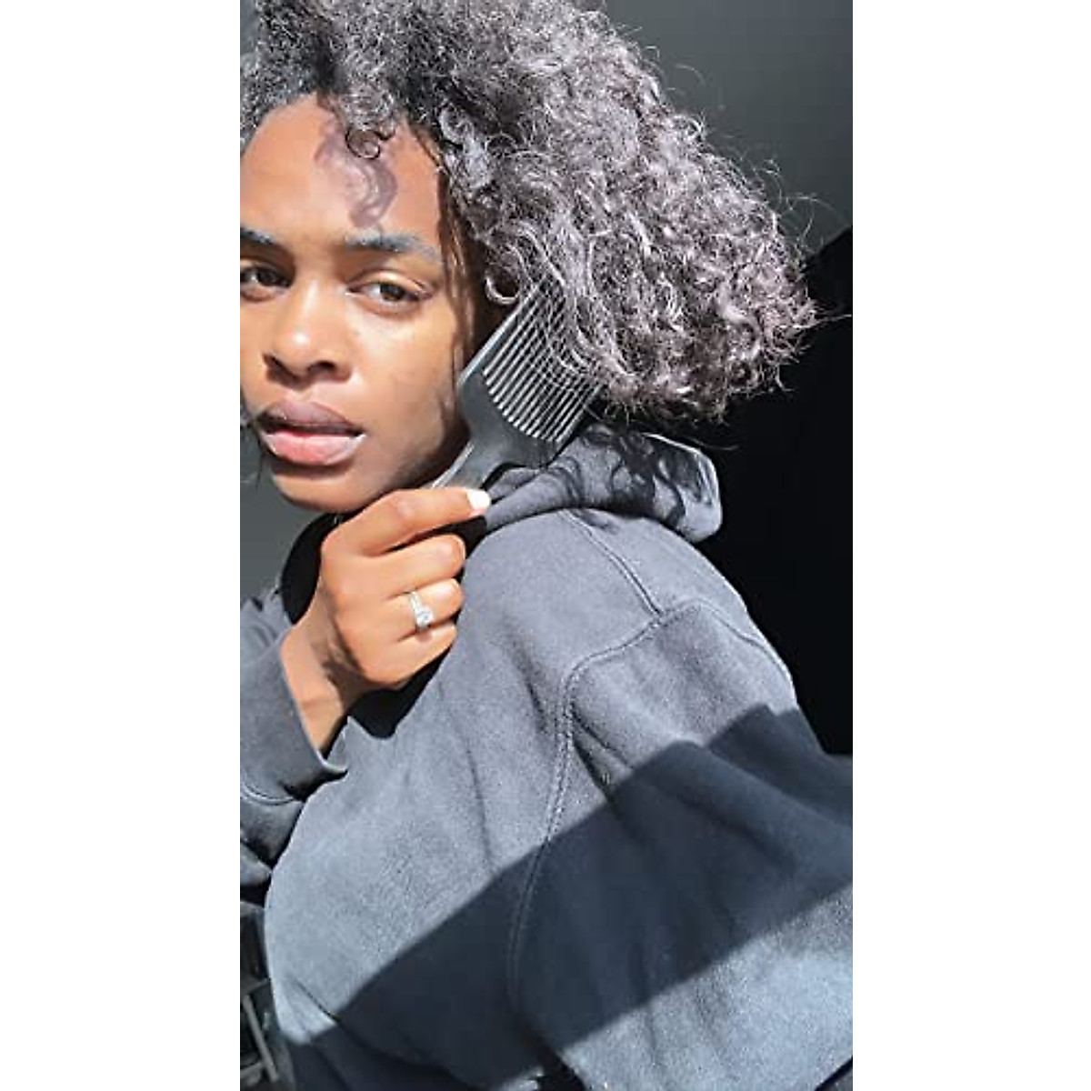 Chicago Comb Model 11 Carbon Fiber, Large Hair Pick, Anti-Static, 7.5 Inches (19 cm), Made in USA