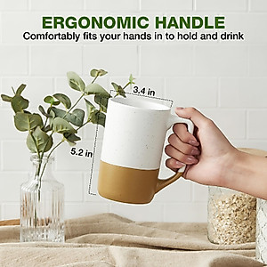 Large Ceramic Coffee Mug Set of 4, 16 oz Tea Cups with Handle, Porcelain Mug for Latte, Hot Tea, Cappuccino, Milk, Cocoa, Microwave & Dishwasher Safe Cups for Men Women Mug Lovers, Housewarming Gift