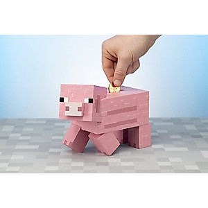 Minecraft Pig Money Bank BDP | Pink Pixelated 3D Savings Piggy-Bank | Unique Gift Idea Perfect for Gamers