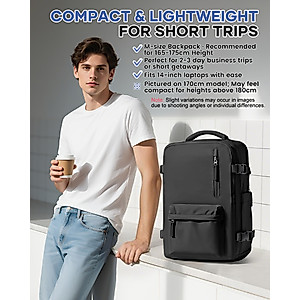 VECAVE Large Carry On Backpack for Women Men,Travel Backpack, Airline Approved Backpack Fit 17 Inch Laptop with USB Charging Port (Black)