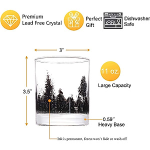 TOOWELL Whiskey Glasses Set of 2, 11OZ Bourbon Glasses Old Fashioned Glasses Handmade Lead-Free Scotch Tumbler, Birthday Gifts Valentines Day Gift, Rocks Glass for Liquor and Cocktail