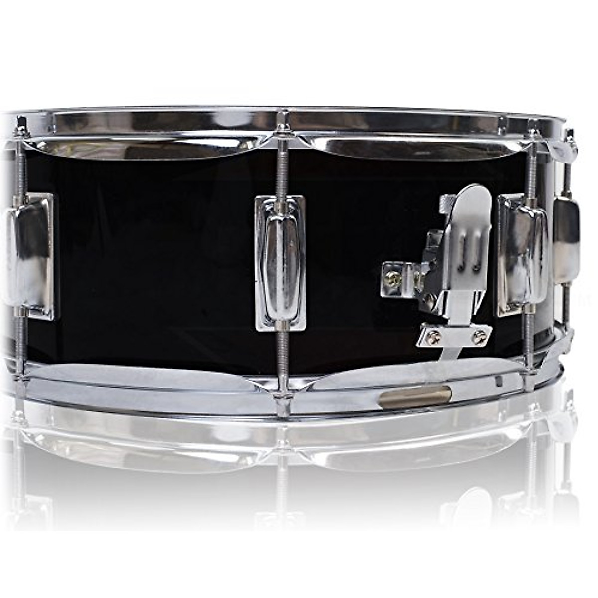 GRIFFIN Snare Drum | Poplar Wood Shell 14" x 5.5" with Black PVC & Coated Head | Acoustic Marching Percussion Musical Instrument Set with Drummers Key, 8 Metal Tuning Lugs & Snare Strainer Throw Off