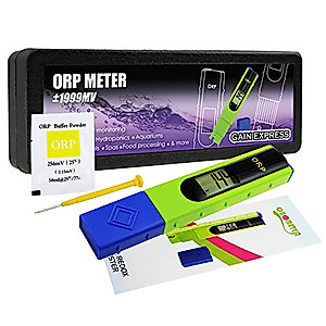 ORP Redox Meter -1999~1999mV Oxidation Reduction Potential Tester with 256mV ORP Calibration Buffer for Water Testing, Aquarium, Research Laboratory