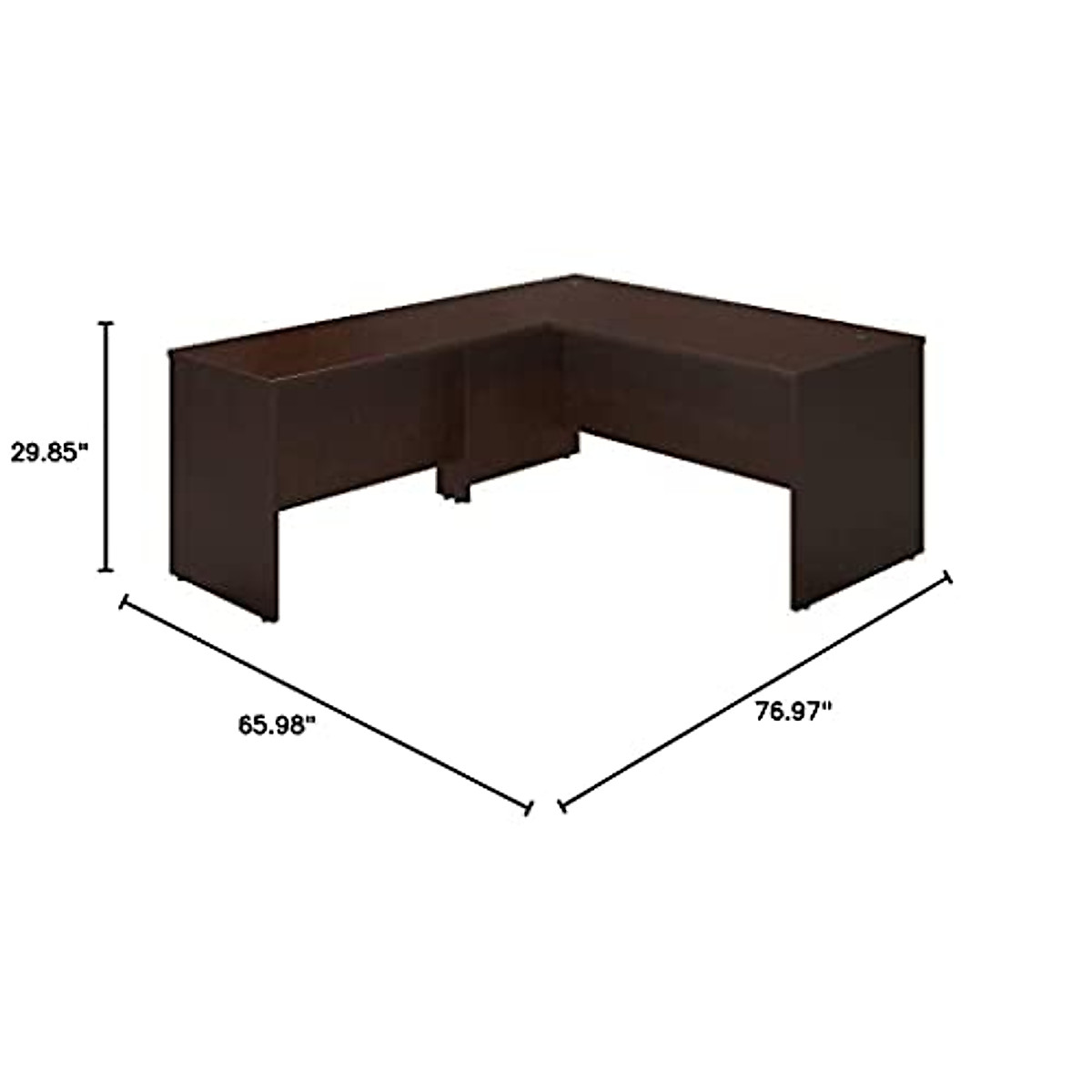 Bush Business Furniture Series C Elite 66W x 30D Desk Shell with 48W Return in Mocha Cherry