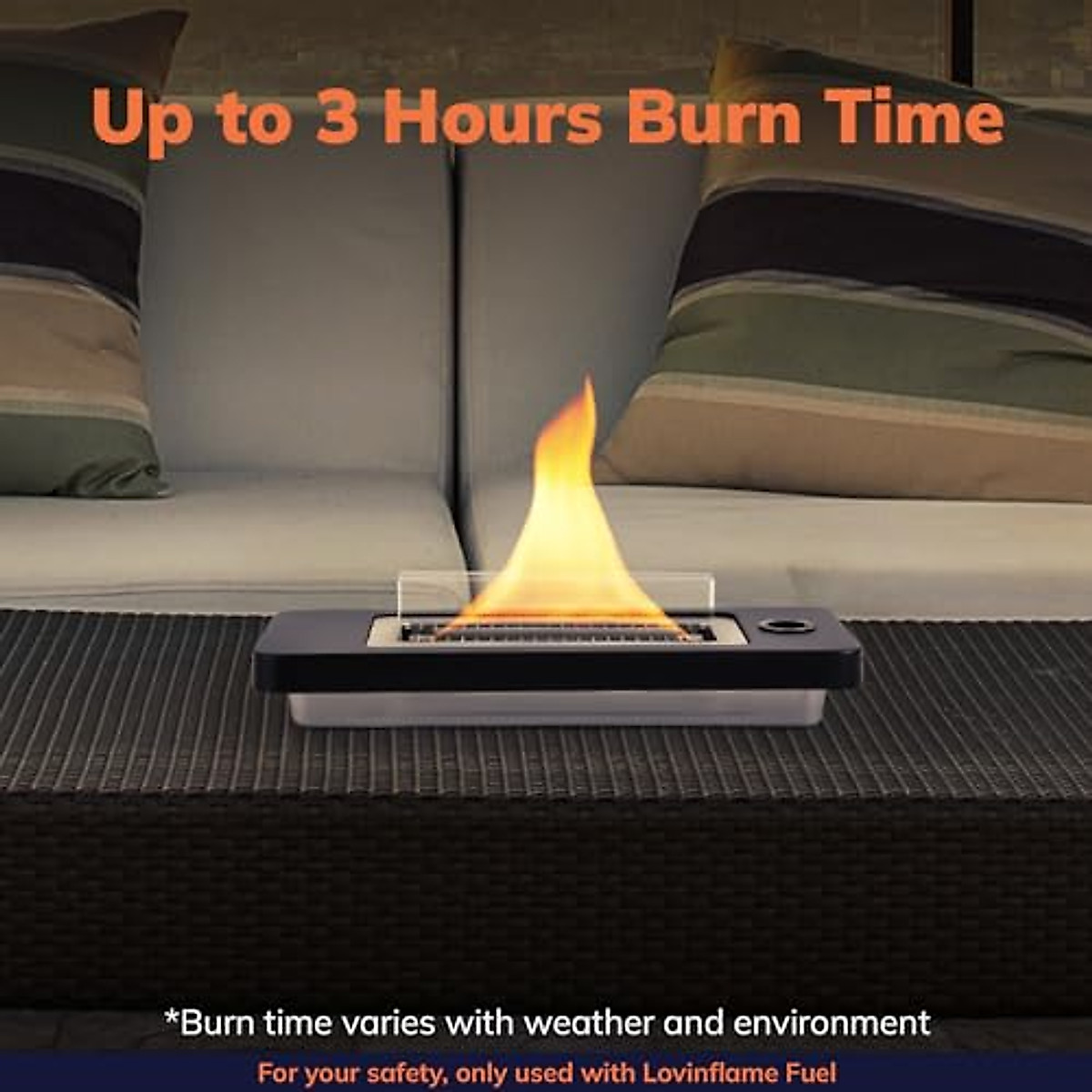 LOVINFLAME Mountain Tabletop Fire Pit for Indoor and Outdoor, Wind Resistant Tabletop Fireplace for Balcony and Patio Decor, Smokeless Fire Pit Only Used with LOVINFLAME Ethanol-Free Fuel