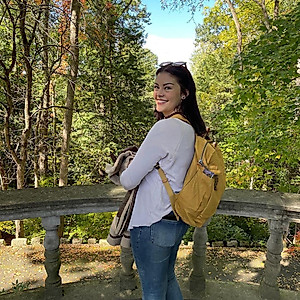 Gootium Canvas Backpack for Women Vintage Style Zipper Bag Men's Casual Daypack Cloth Outdoor Travel Rucksack, Khaki