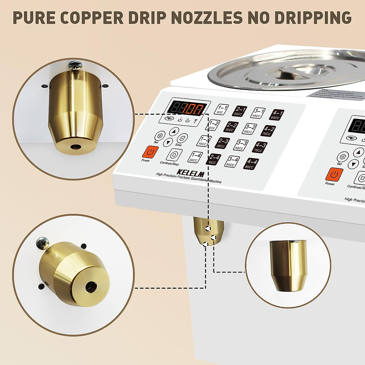 Automatic Fructose Dispenser,16L Commercial syrup dispenser,Fructose Quantitative Machine w/Double Fructose Outlets for Boba Milk Tea Bubble Tea,760W