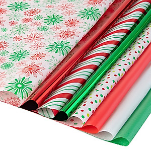 Christmas Tissue Paper for Gift Bags-100 Sheets Bulk Christmas Wrapping Paper- Holiday Tissue Paper Snowflake Shiny Metallic 20"X20" inch Gift Wrapping Holiday Tissue Paper Sheets