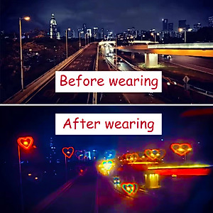 Aeergured Heart Shaped Sunglasses, EDM Festival Light Changing Eyewear Heart Effect Diffraction Glasses for Women Men